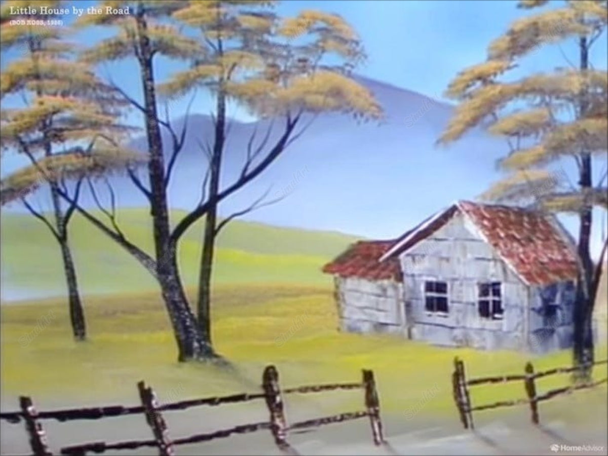 Bob Ross Little House By The Road Painting – onlineframing